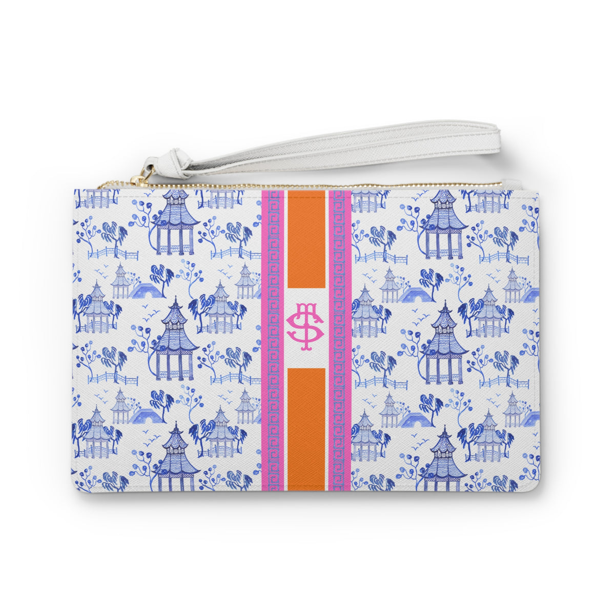 Personalized Mahjong Card Clutch: Chinoiserie Faux Leather Maj Pouch ...